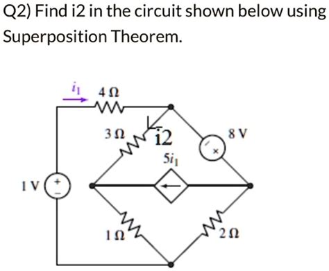solved q2 find i2 in the circuit shown below using superposition
