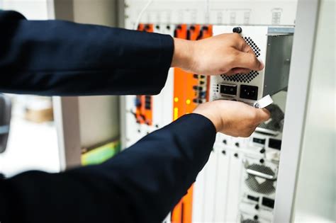 Premium Photo Fix Network Switch In Data Center Room
