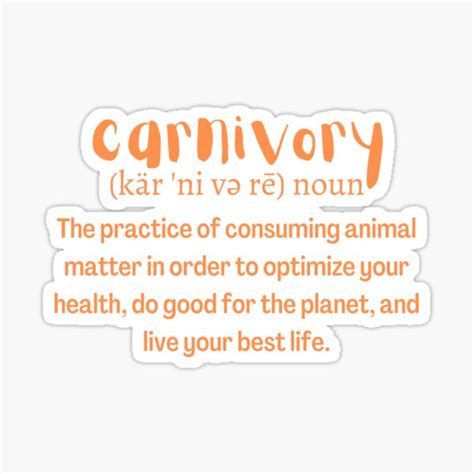 Carnivore Diet Carnivory Definition Sticker For Sale By Chris