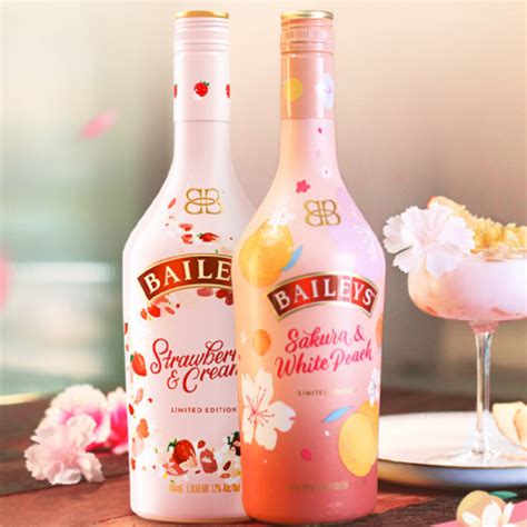 百利甜酒baileys樱花白桃味700ml草莓味700ml正品低度洋酒力娇酒