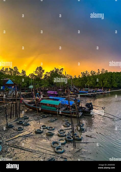 Aerial View Of Samet Nangshe Viewpoint At Sunset During Rainy Season