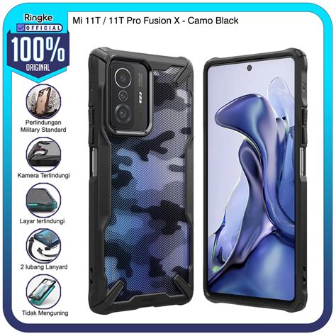 Jual Ringke Mi 11T Pro Fusion X Camo Black Softcase Slim Anti Crack
