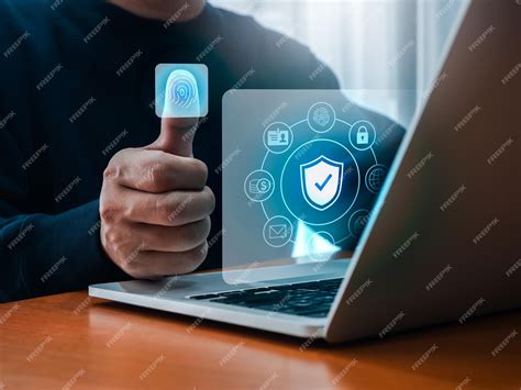 Premium Photo Fingerprint Scan Access Tech On Businessman Thumb Biometrics Identification