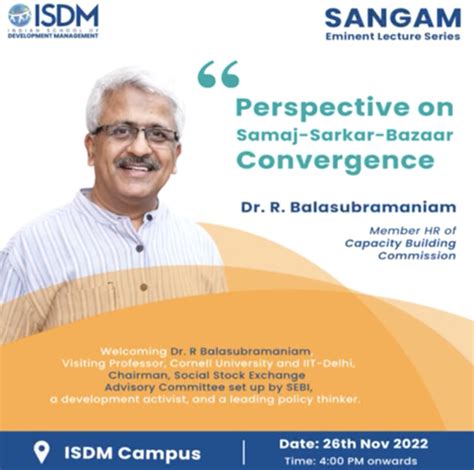 R Balasubramaniam On Linkedin Sangam Eminent Lecture Series Dr R