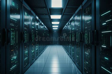Data Center And Computer Servers Created With Generative Ai Technology Stock Illustration