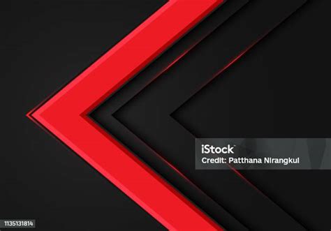 Soyut Kırmızı Ok Yönü Koyu Boş Alan Tasarım Futuristik Arka Plan Vektör