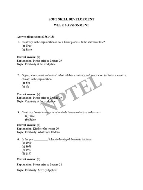 week 6 soft skill development jul24 assignment 04 pdf creativity