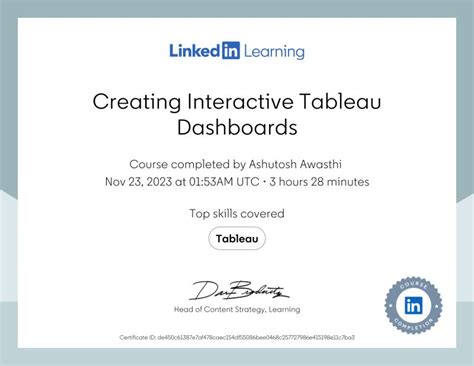 Ashutosh Awasthi On Linkedin Certificate Of Completion