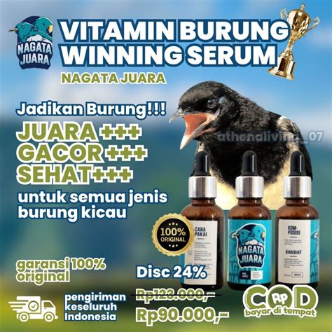 Jual NAGATA JUARA DOPING BURUNG KECER MURAI BANTU TINGKATKAN STAMINA BURUNG SAAT DI GANTANGAN