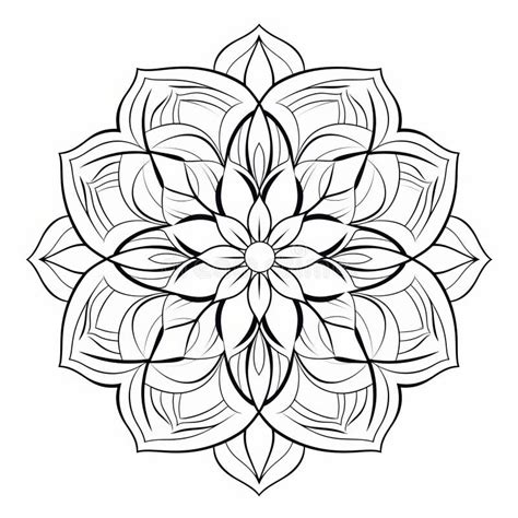 Bold And Graceful Free Flower And Mandala Coloring Pages Stock