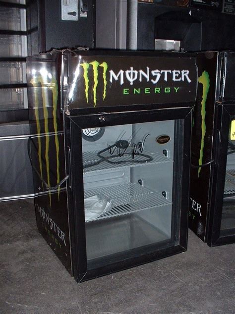 Monster Energy Drink Mini Fridge Man Cave Rare Good Condition At