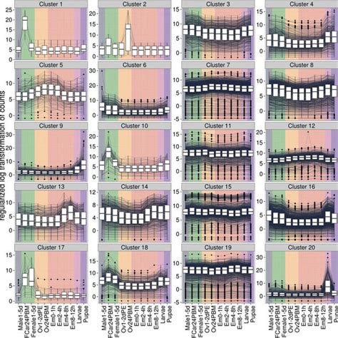 Gene Clustering According To Expression Profile Twenty Groups Of Genes Download Scientific