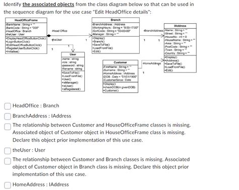 solved identify the associated objects from the class