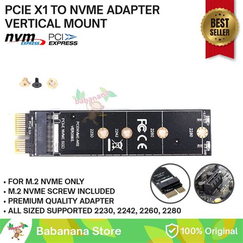 Jual PCIE X1 TO M.2 NVME SSD ADAPTER CONVERTER M2 1X 2230 2242 2260 ...