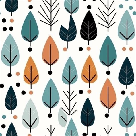 Premium AI Image A Collection Of Abstract Trees With A Pattern Of Leaves