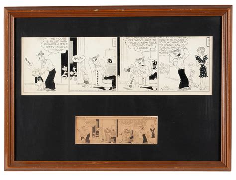 Lot Blondie Original 1946 Comic Strip By Chic Young