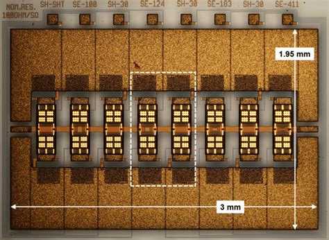 Microphotograph Of The 8 Bit Rf Mems Reconfigurable Power Attenuator