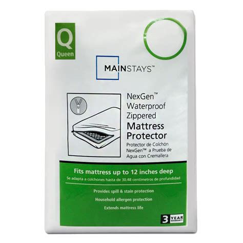 Mainstays Zippered Nexgen Waterproof Allergy Relief Mattress Protector Queen