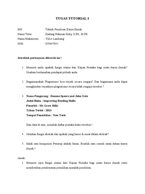 Tugas Tutorial 2 Pdf