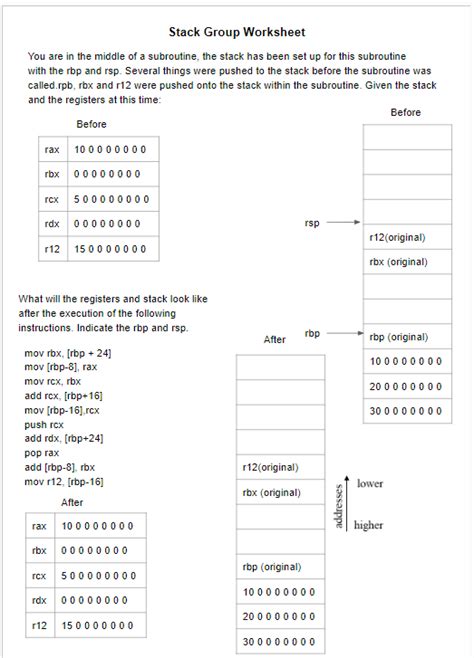 solved stack group worksheetyou are in the middle of a
