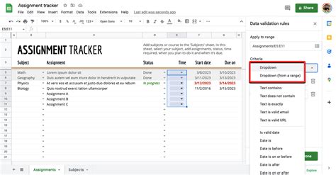 Ways To Add A Drop Down List In Google Sheets