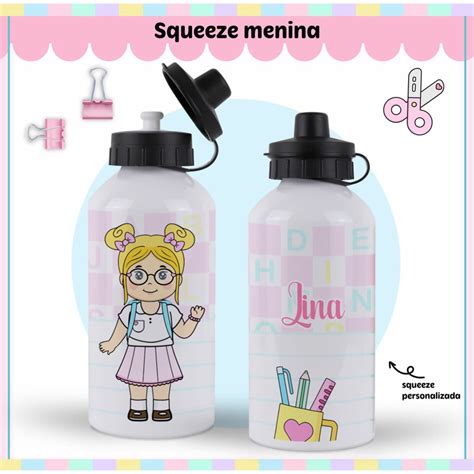 Squezze Garrafa Personalizada Com Nome Menina Shopee Brasil