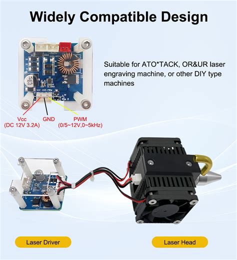 Laser Tree 450nm 80w Blue Laser Head Ttl Pwm Laser Cutting Module For