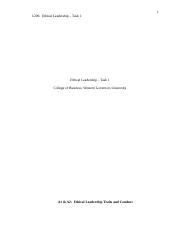 WGU C Task Docx C Ethical Leadership Task Ethical Leadership Task College