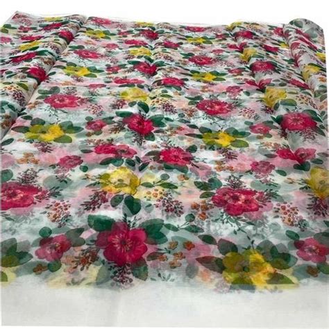 120 Gsm Floral Print Organza Fabric Multicolour At Rs 36meter In Surat