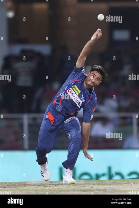 Ravi Bishnoi Of Lucknow Super Giants Bowls A Delivery During The Indian