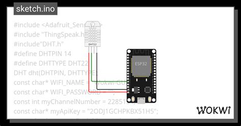 Thinkspeak With Dht 22 Wokwi ESP32 STM32 Arduino Simulator