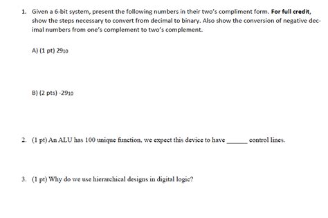 Solved Given A Bit System Present The Following Chegg Com