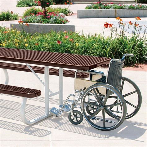 8 Rectangular Expanded Steel ADA Table Patio Options