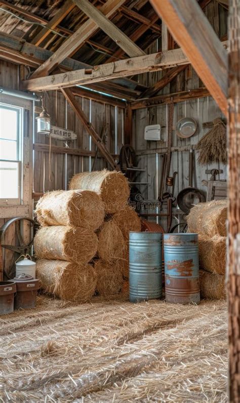 Wooden Barn Vintage Style Old Beam Rustic Interior Farm Atmosphere