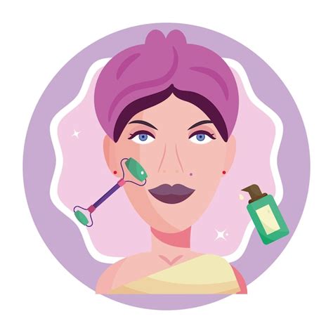 Premium Vector Isolated Girl Character Applying Beauty Products