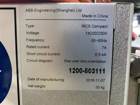 Abb Irb1200 707 6 Axis Industrial Robot With Irc5 Compact Controller