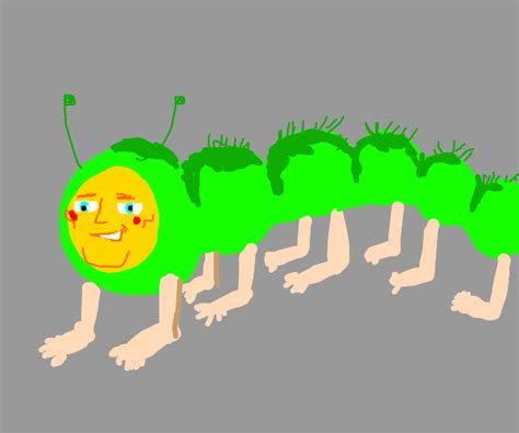 Attractive Caterpillar With Human Feet Drawception
