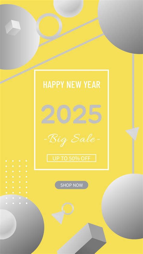 Happy New Year 2025 Festive Celebration Background Template Edit Online Seapik