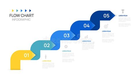 Infographic Flow Chart Arrow Business Template With Icons And 4 Options Or Steps Vector Design