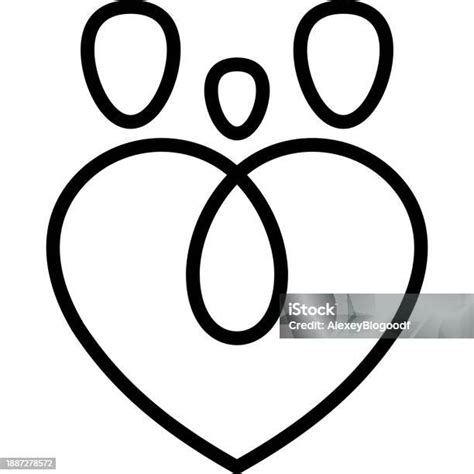 가족 두 부모와 자식의 상징 입양 하트 모양의 육아 로고 현대 벡터 일러스트 레이 션입니다 아이콘에 대한 스톡 벡터 아트 및 기타 이미지 Istock