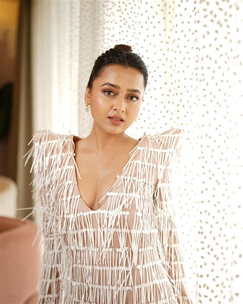 Tejasswi Prakash Spicy Cleavage Exposed In Short Skirt