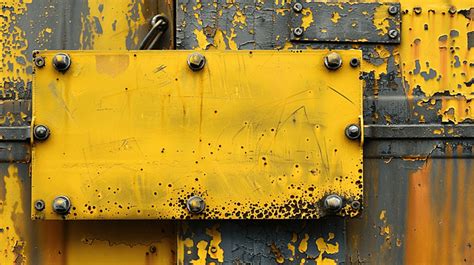 Yellow Metal Prevent Theft Sign Background Dangerous Park Vehicle