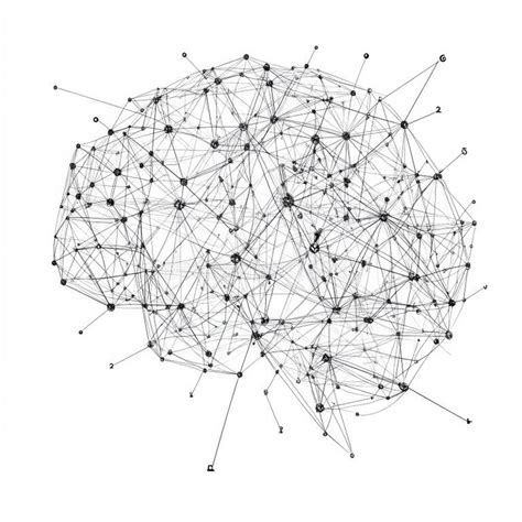 Abstract Brain Network Complex Connection Points In A Neural Web Stock