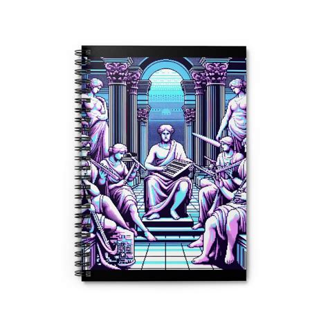 Vaporwave Roman Statues Vaporware Pixel Art Outrun Spiral Notebook Ruled Line Etsy