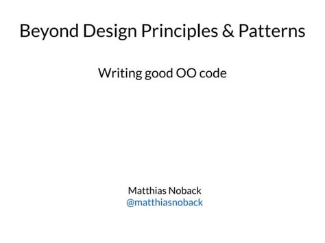 Beyond Design Principles And Patterns Pdf Programming Languages