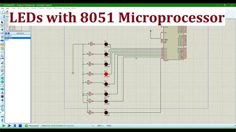 Leds Interfacing With 8051 Microprocessor In Proteus Simulation Youtube