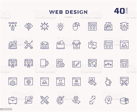Web Design Editable Stroke Line Icons Stock Illustration Download Image Now Icon Symbol