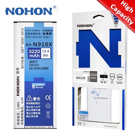NOHON Pil I In Samsung Galaxy Note4 N9100 EB BN916BBC N910X EB BN910BBE