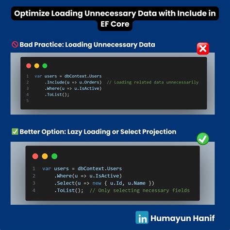 humayun hanif on linkedin 𝐎𝐩𝐭𝐢𝐦𝐢𝐳𝐞 𝐃𝐚𝐭𝐚 𝐋𝐨𝐚𝐝𝐢𝐧𝐠 𝐢𝐧 𝐄𝐅 𝐂𝐨𝐫𝐞 𝐀𝐯𝐨𝐢𝐝…