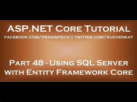 Using Sql Server With Entity Framework Core YouTube